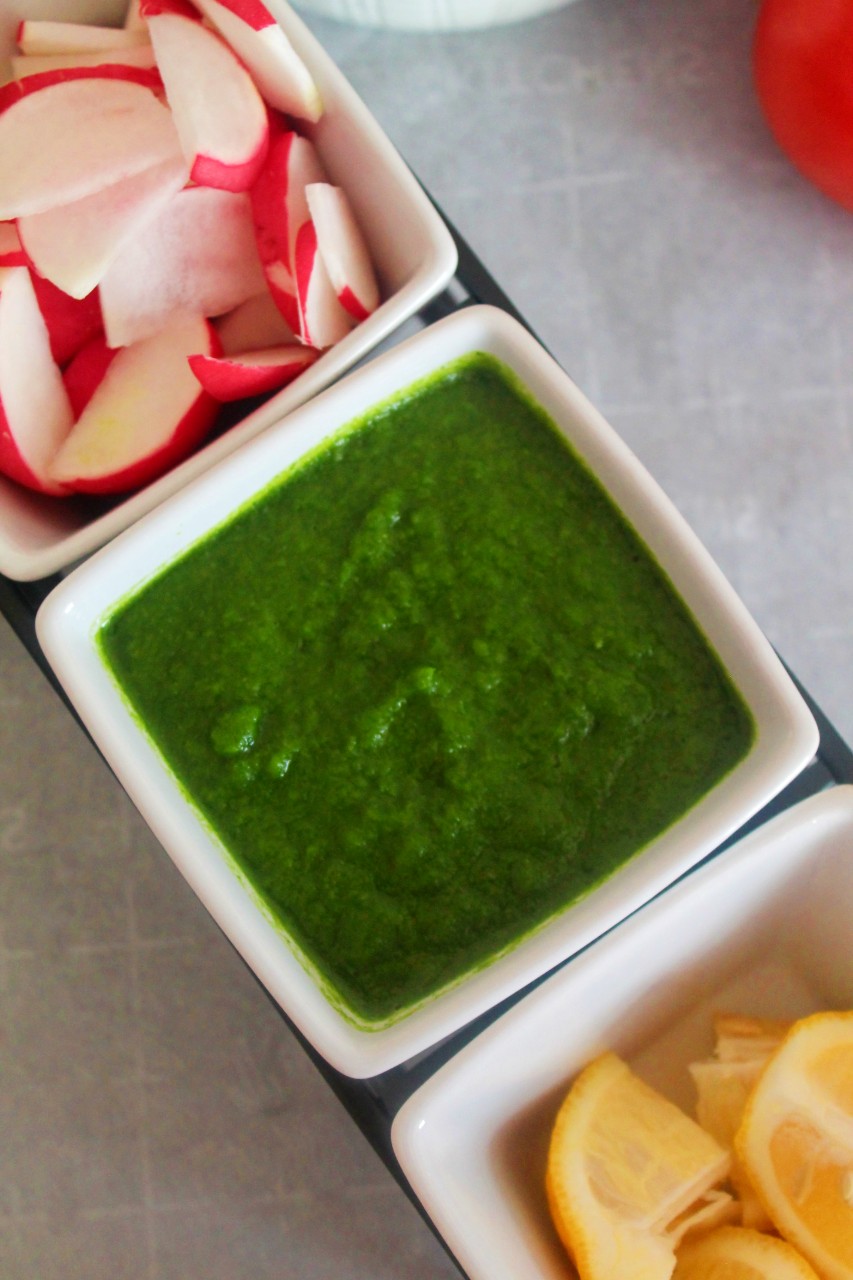 Green Garlic Cilantro Chutney | Living Smart And Healthy